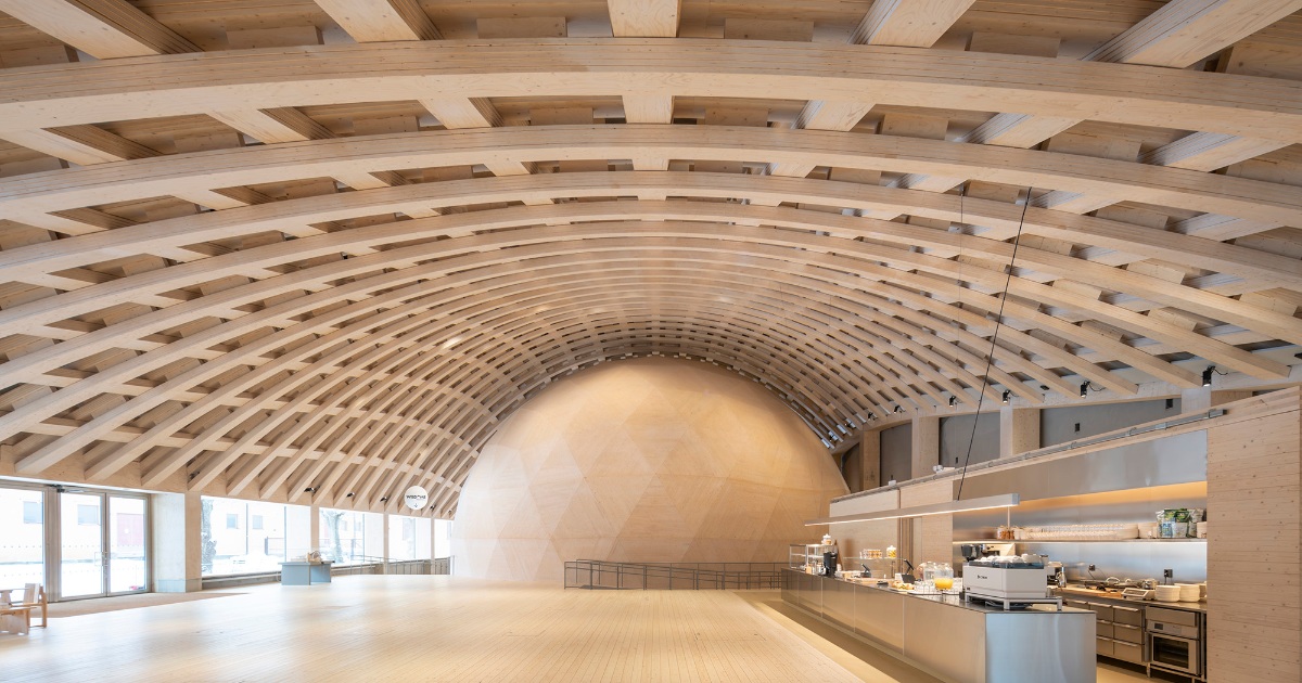 Free form biophilic design timber constructions