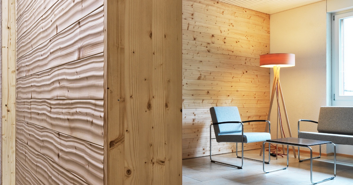 Structured wood surfaces with visual and haptic effect