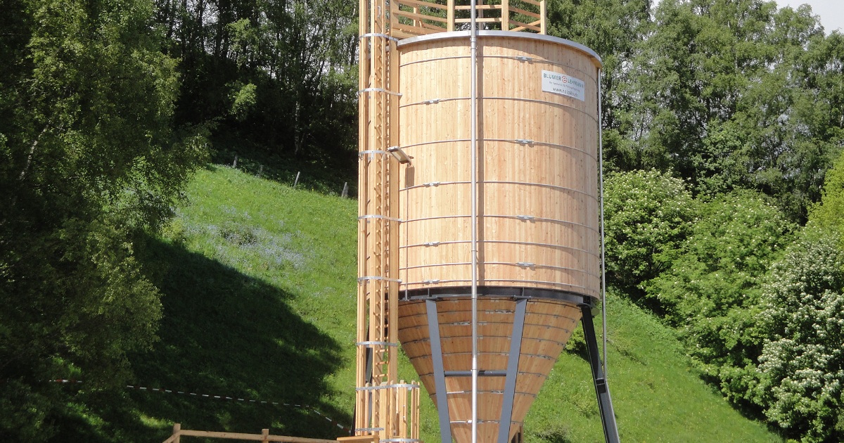 150 m³ round wooden silo for versatile storage
