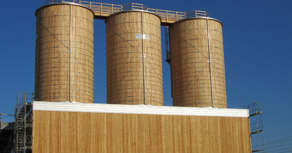 300 m³ round wooden silo from Blumer Lehmann