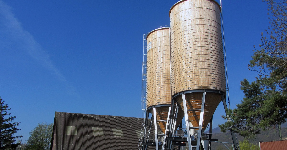 400 m³ round wooden silos from Blumer Lehmann