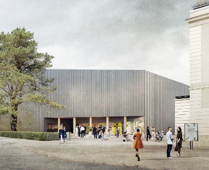 Temporary theatre made of wood by Blumer Lehmann
