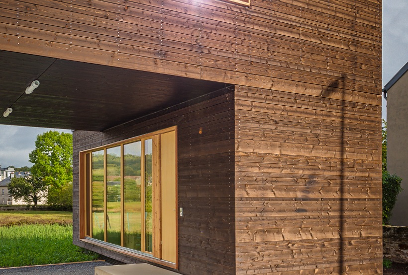 Büro-Modulbau aus Holz von Blumer Lehmann