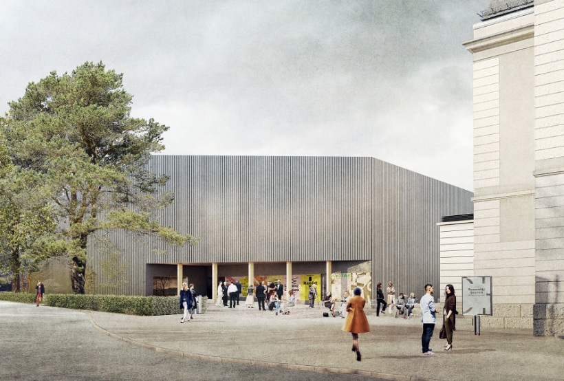 Temporary theatre made of wood by Blumer Lehmann