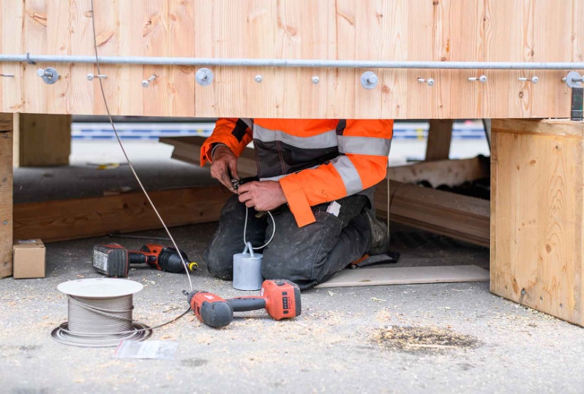 Silo assembly of gritting material silos for winter service
